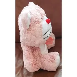 Calplush | Toys | 1 Inch Pink White Cat Red Round Flocked Nose Calplush ...